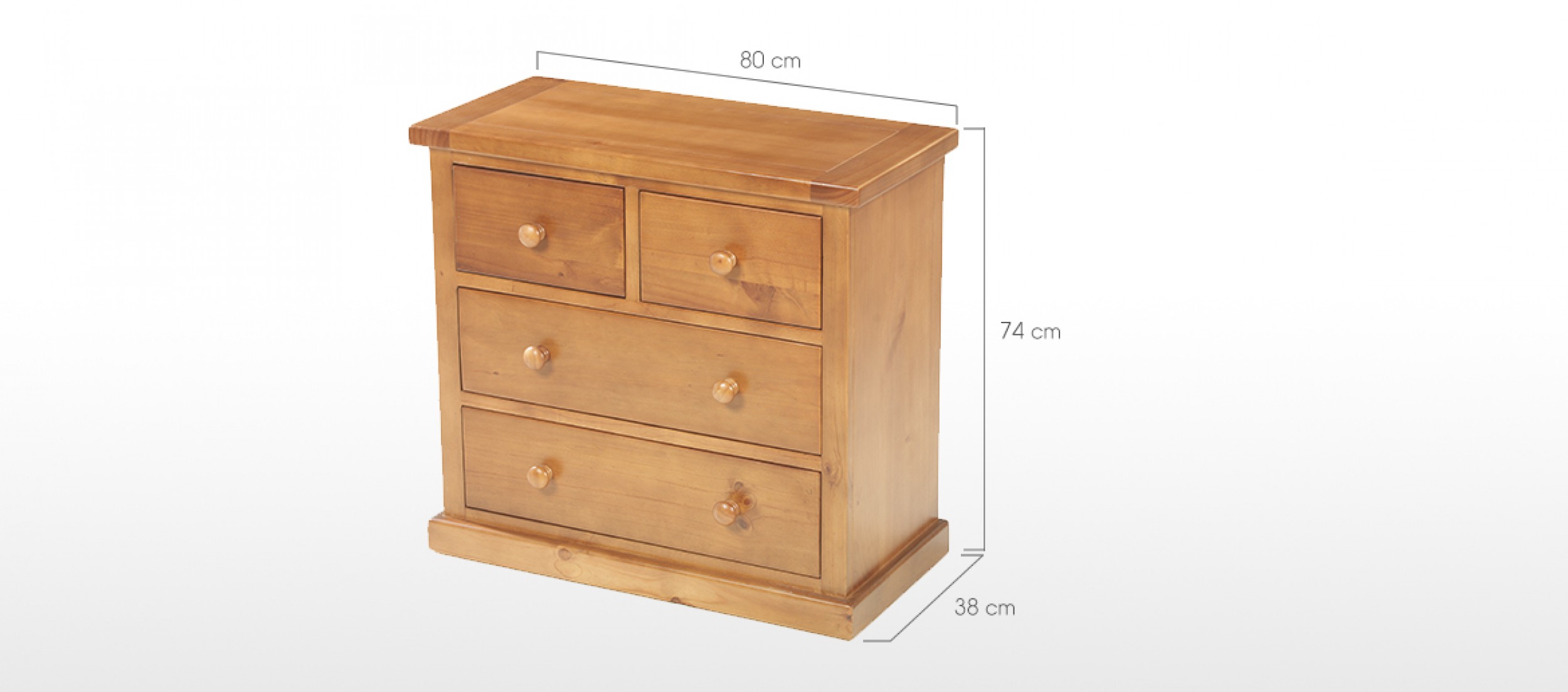 Devon Pine 2 Over 2 Chest of Drawers | Quercus Living