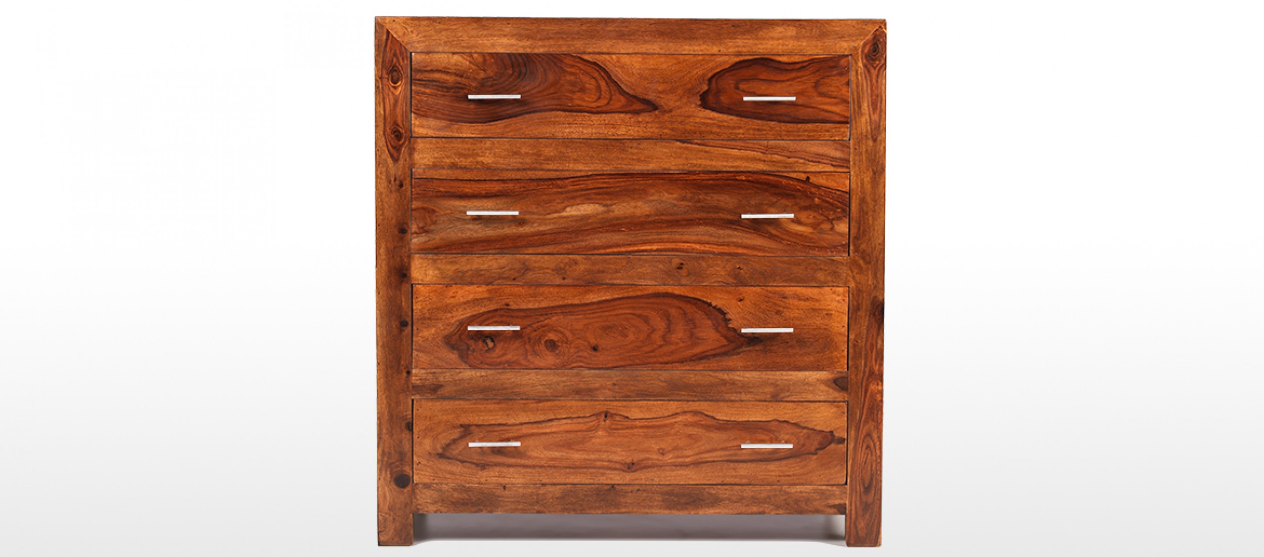 Cube Sheesham 4 Drawer Chest of Drawers | Quercus Living