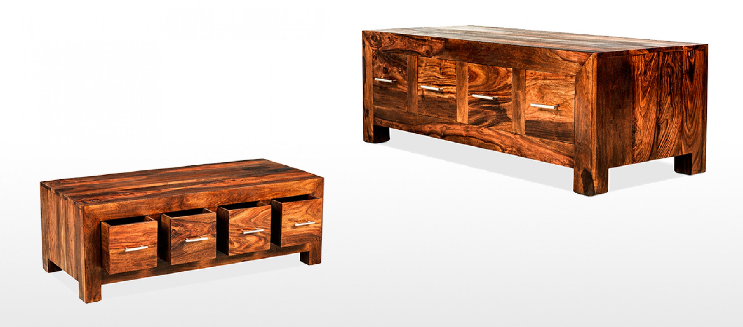 Cube Sheesham 8 Drawer Coffee Trunk | Quercus Living