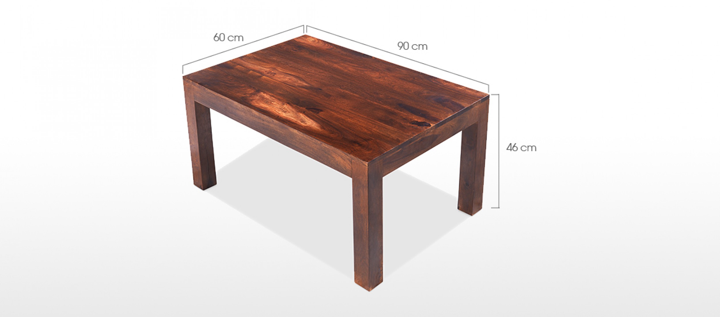 Cube Sheesham 90 cm Coffee Table | Quercus Living