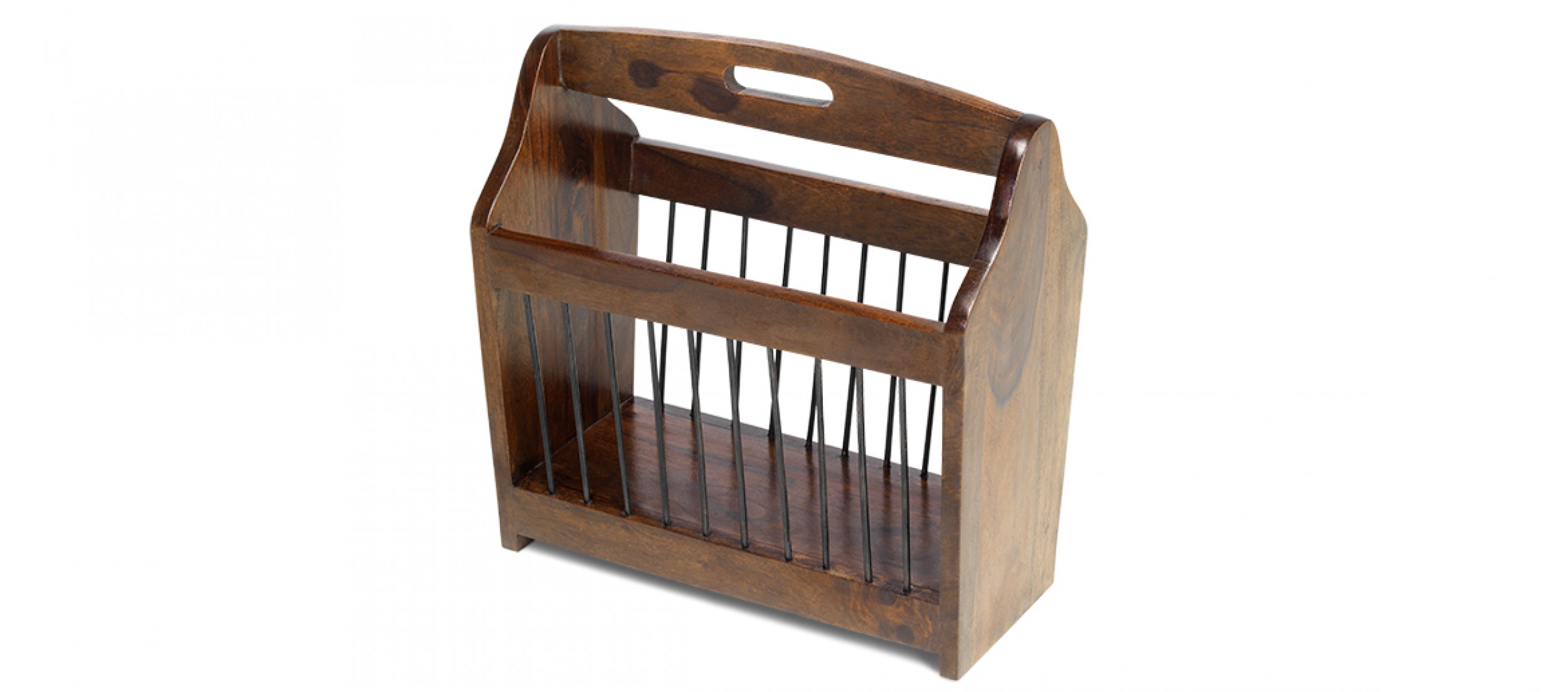 Cube Sheesham Magazine Rack | Quercus Living
