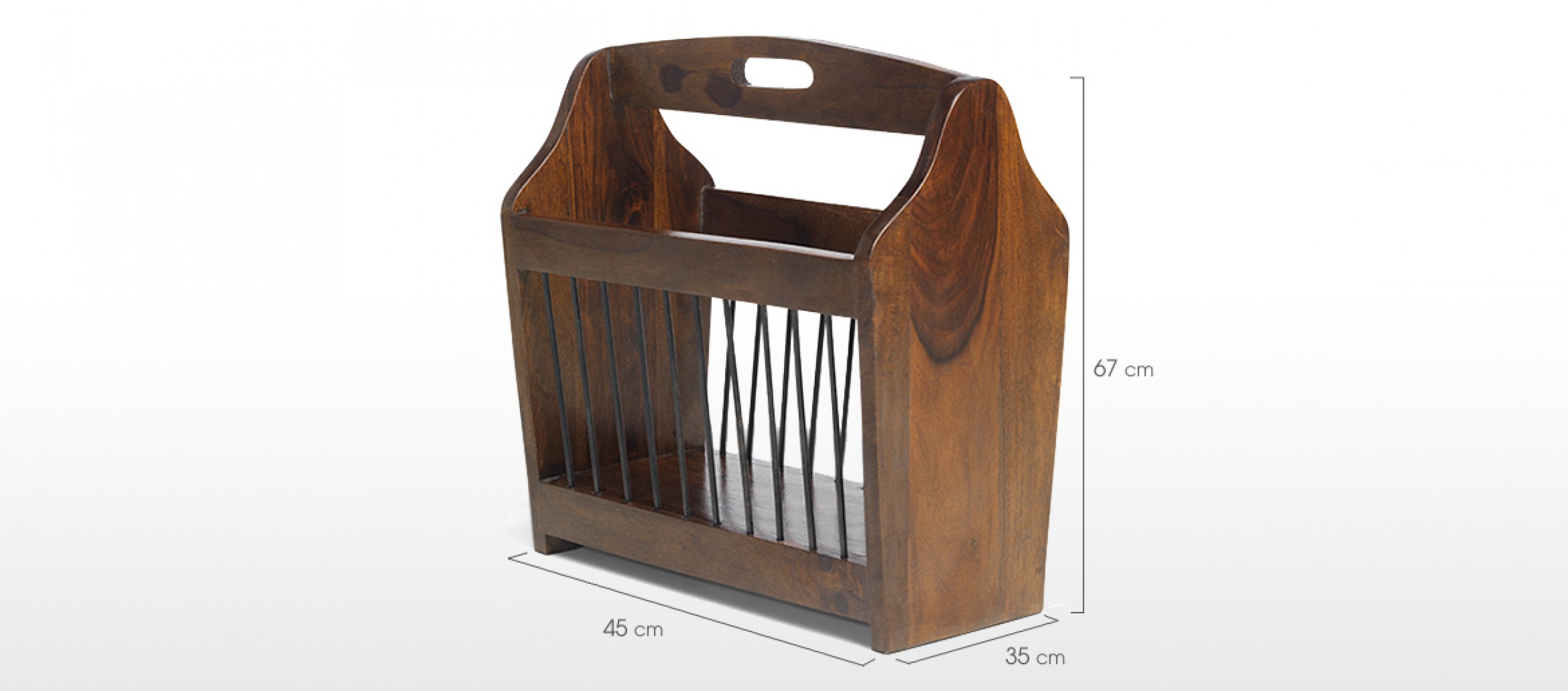 Cube Sheesham Magazine Rack | Quercus Living