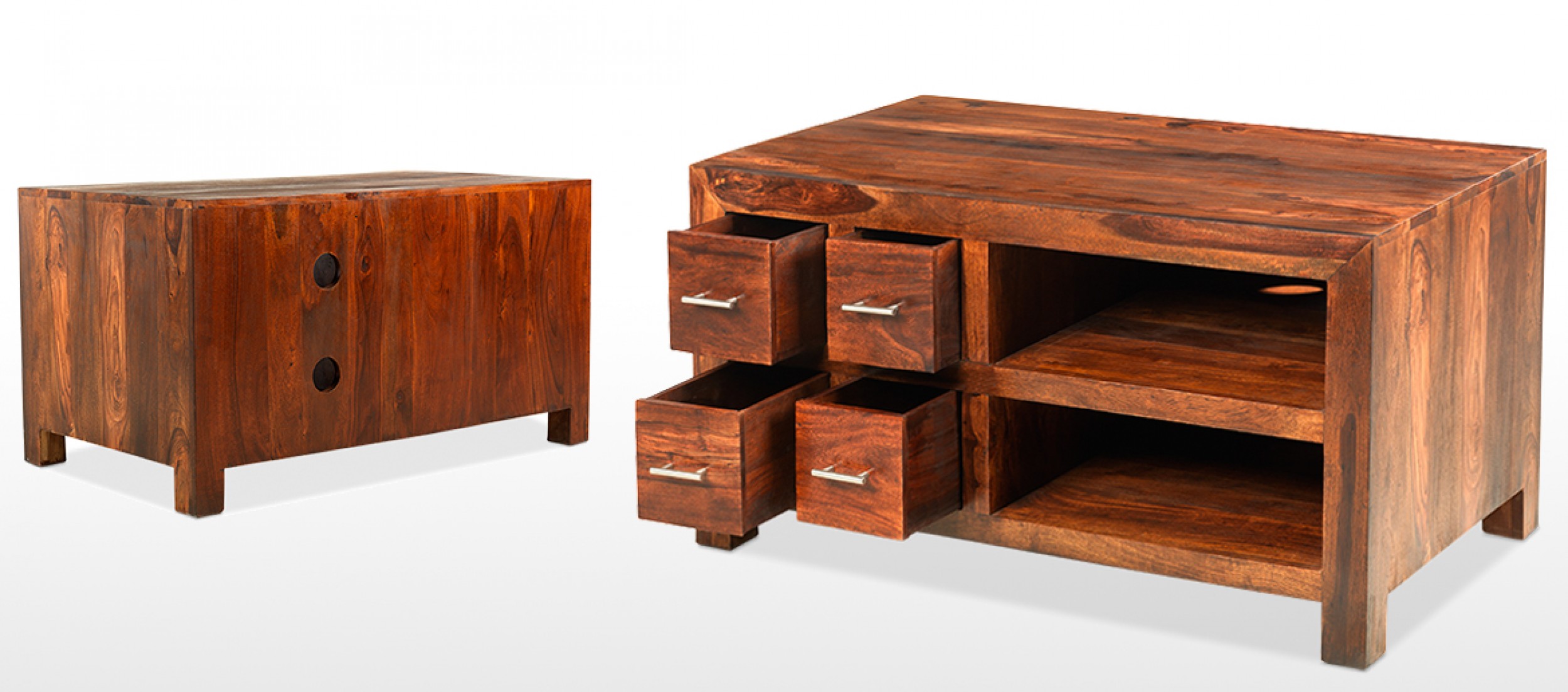 Cube Sheesham TV Cabinet | Quercus Living