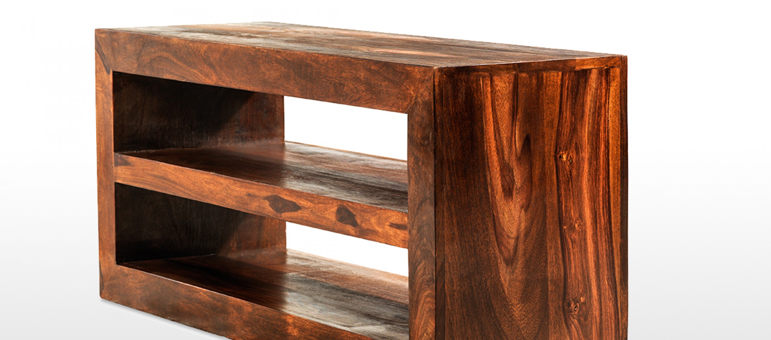 Cube Sheesham Open Media TV Unit | Quercus Living