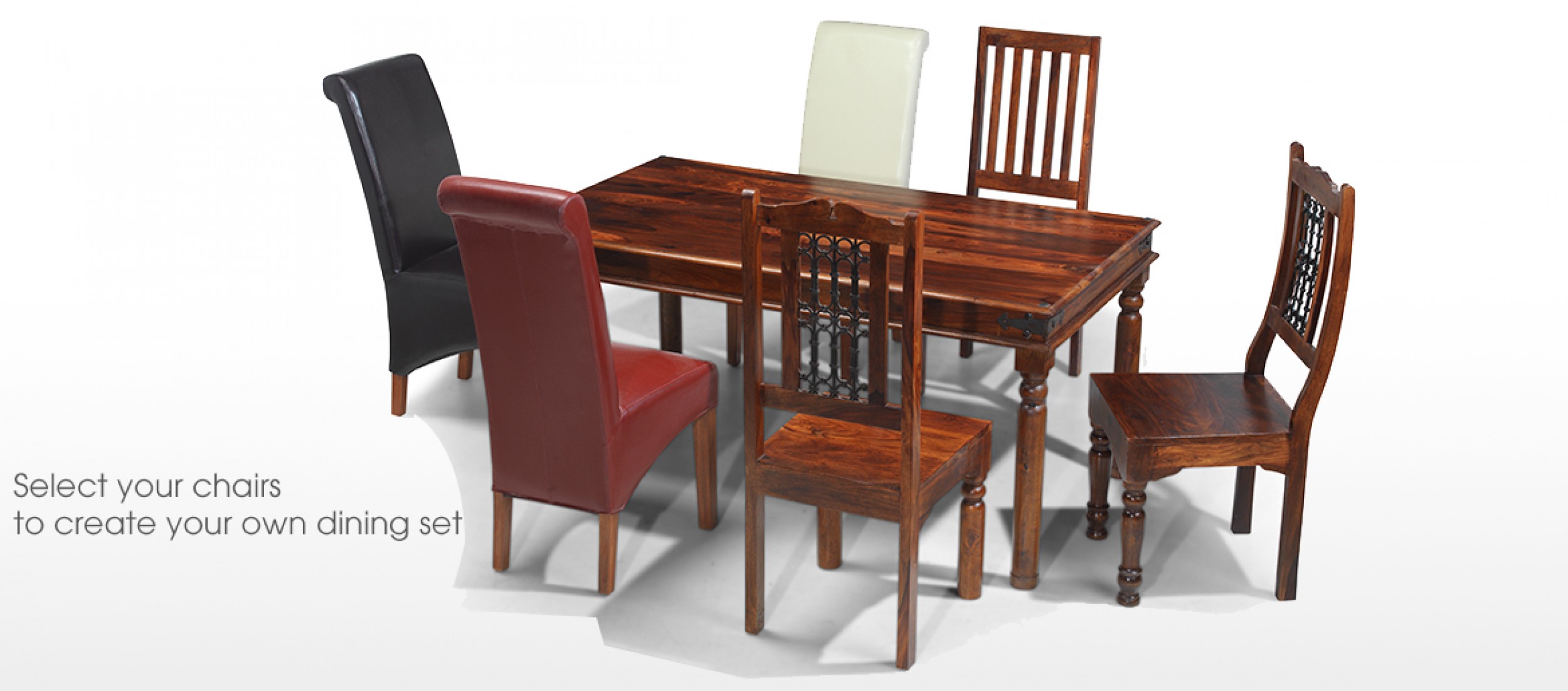 Jali Sheesham 160 cm Thakat Dining Table and 4 Chairs | Quercus Living
