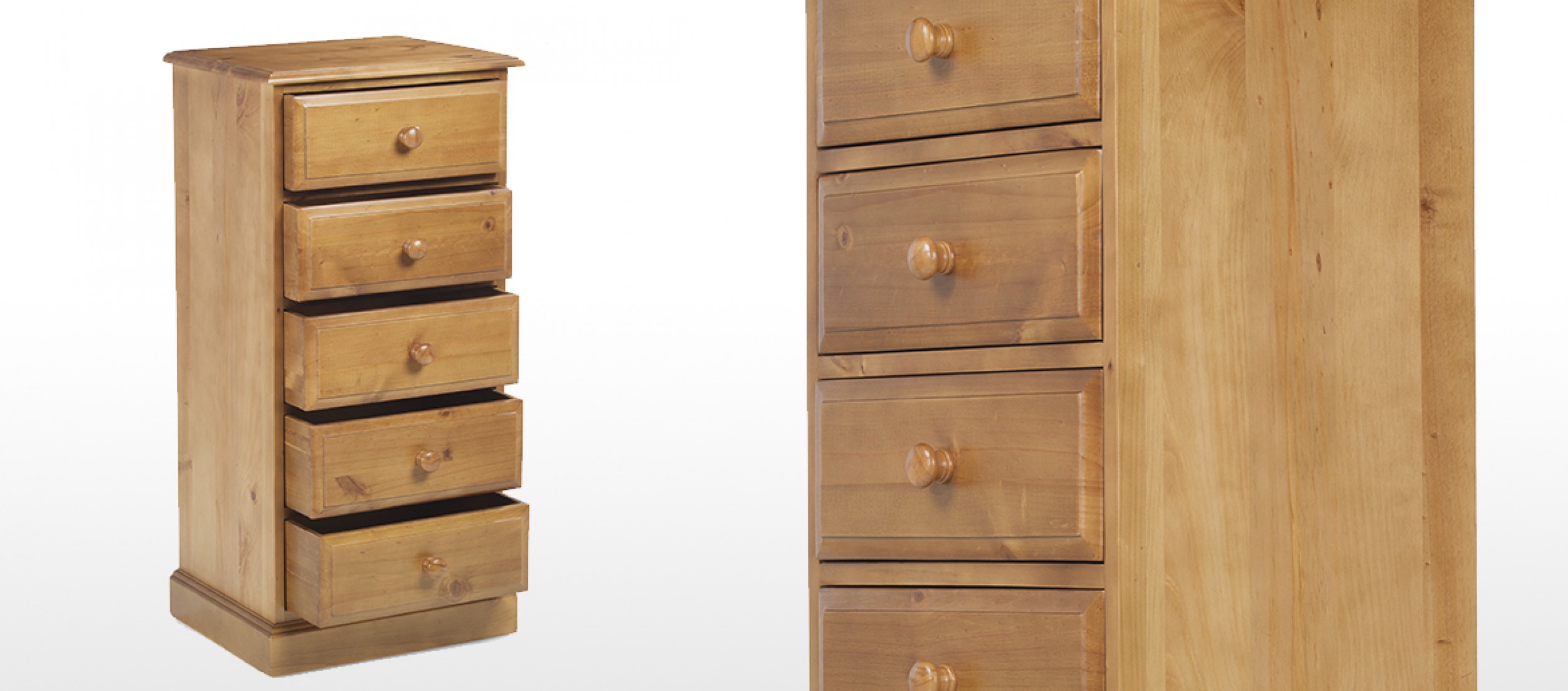 Essentials Pine 5 Drawer Tall Chest of Drawers | Quercus Living