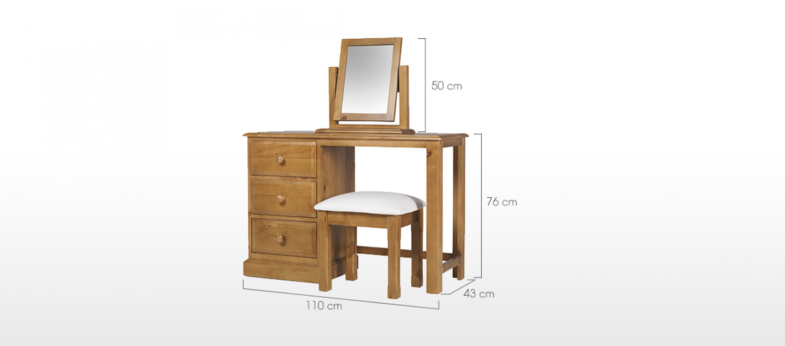 Essentials Pine Dressing Table Set | Quercus Living