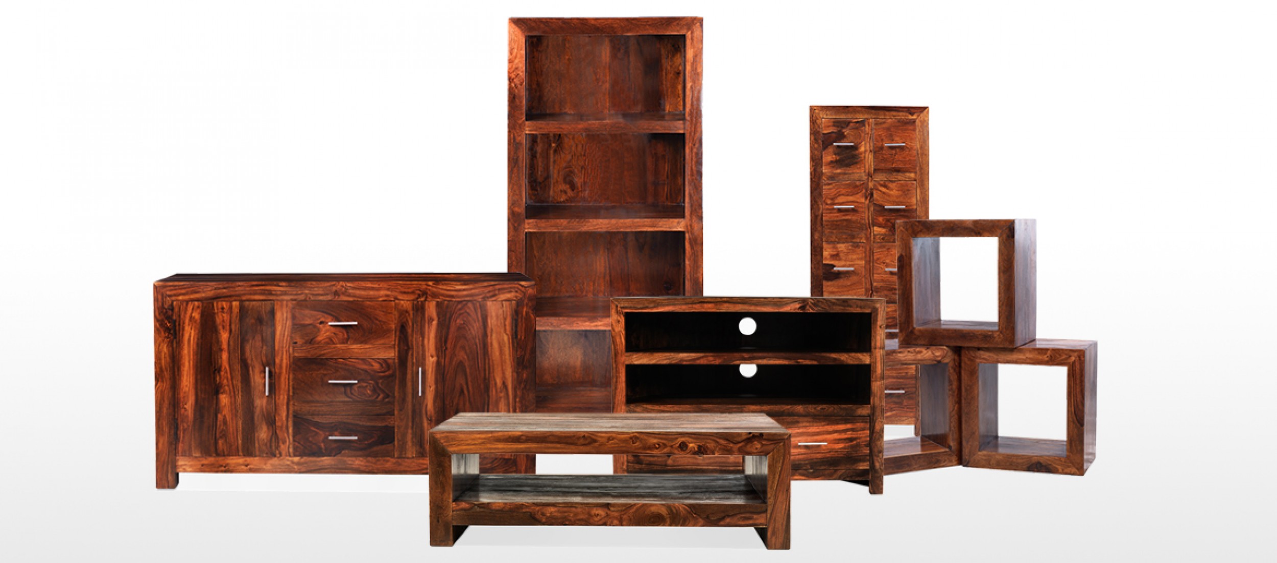 Cube Sheesham Console Table | Quercus Living