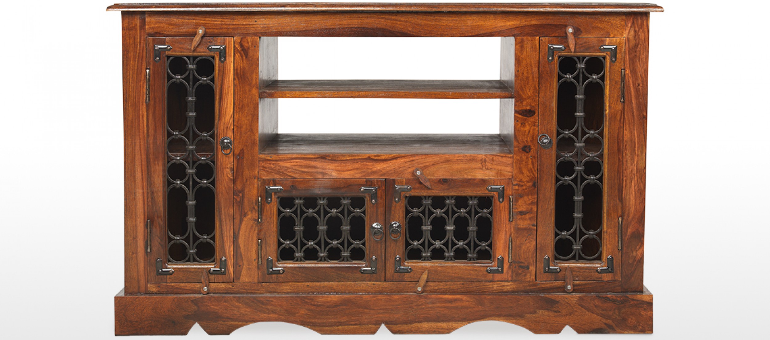 Jali Sheesham Corner TV Cabinet | Quercus Living
